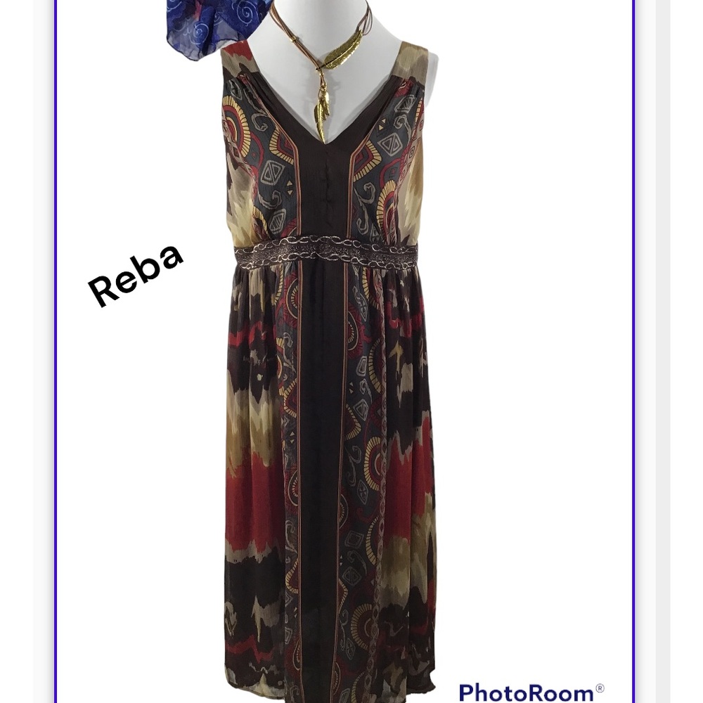Reba Sheer Overlay Maxi Dress 12 - Gem